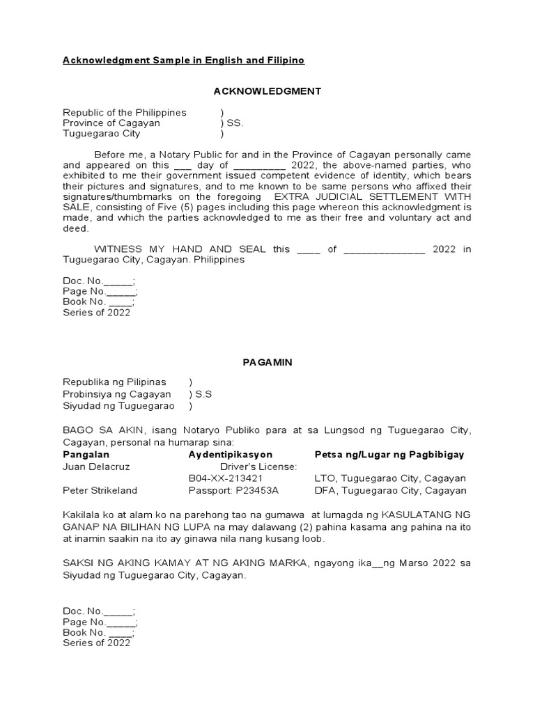 Acknowledgment Sample in English and Filipino Acknowledgment | PDF ...