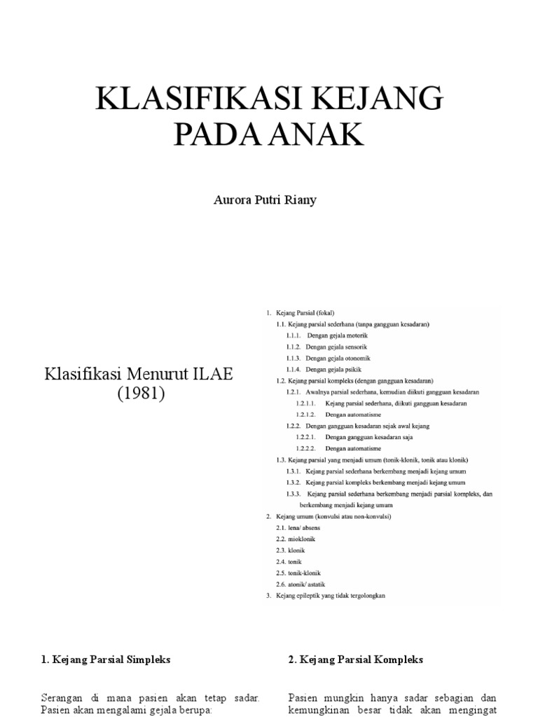 Jenis Kejang Pada Anak | PDF