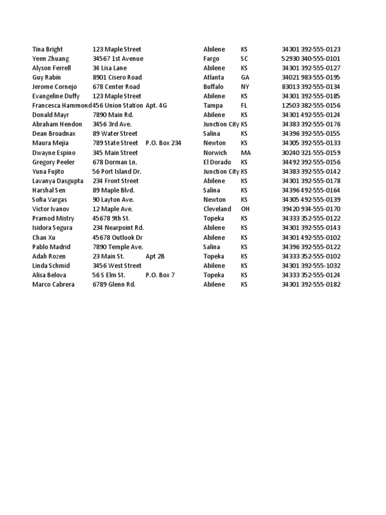 L5 T1 Try3 Customer List Starter | PDF | Fruit