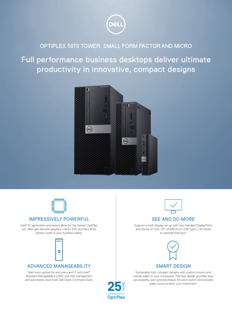 Optiplex 5070 Spec Sheet | PDF | Solid State Drive | Advanced Micro Devices