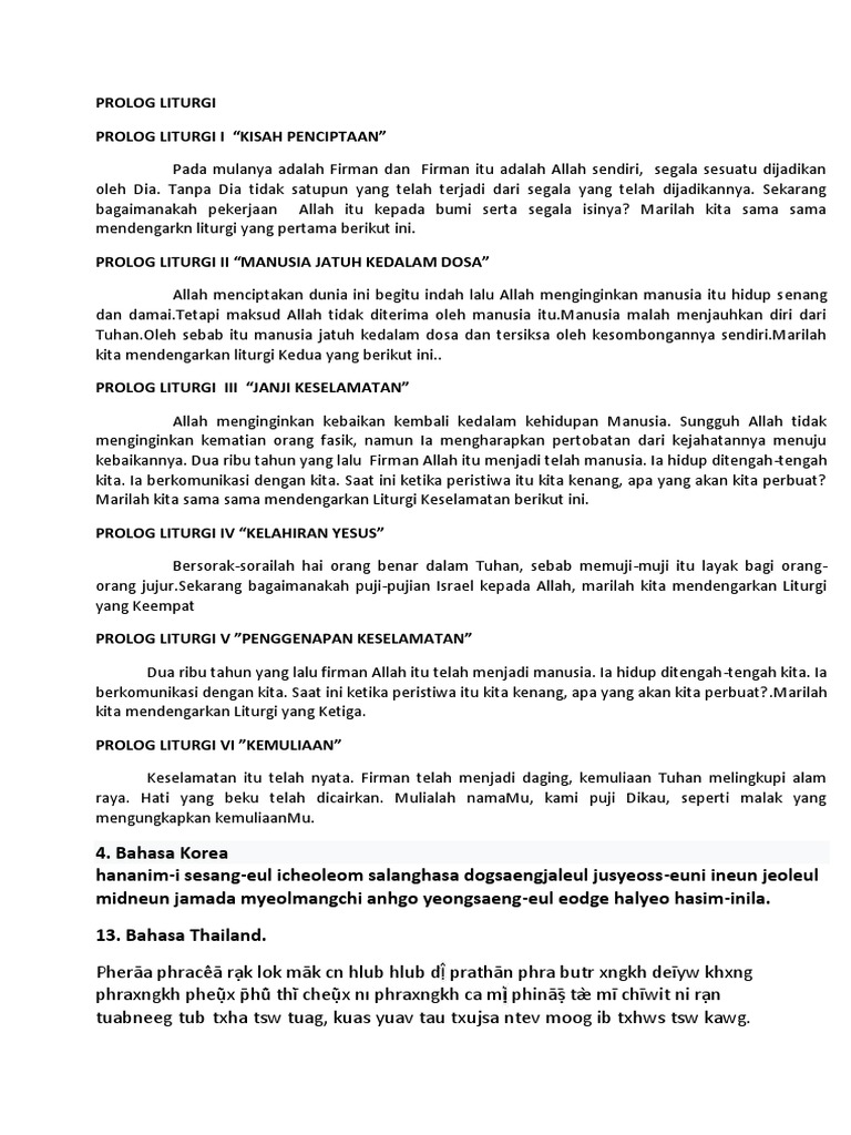 Contoh Prolog Liturgi Natak | PDF | Ilmu Sosial | Filsafat