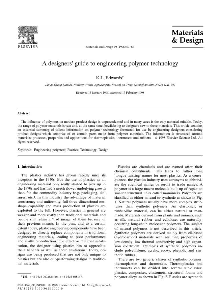A Designers' Guide To Engineering Polymer Technology | PDF | Plastic ...