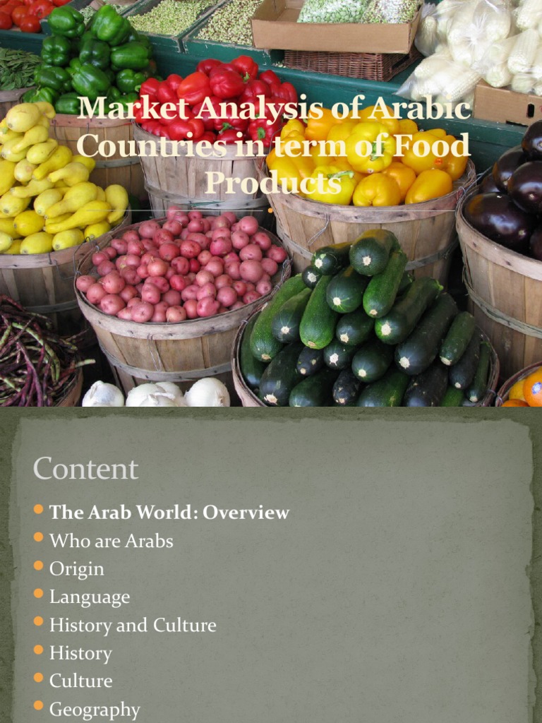 Market Analysis of Arabic Countries in Term of Food Products | PDF ...