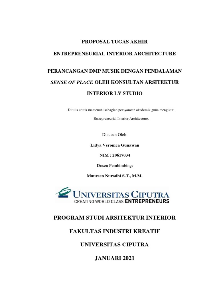 Proposal Tugas Akhir - Lidya Veronica Gunawan - 20617034 | PDF