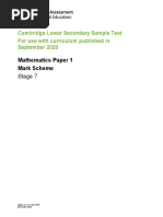 Mathematics Stage 7 Sample Paper 1 | PDF | Length | Area