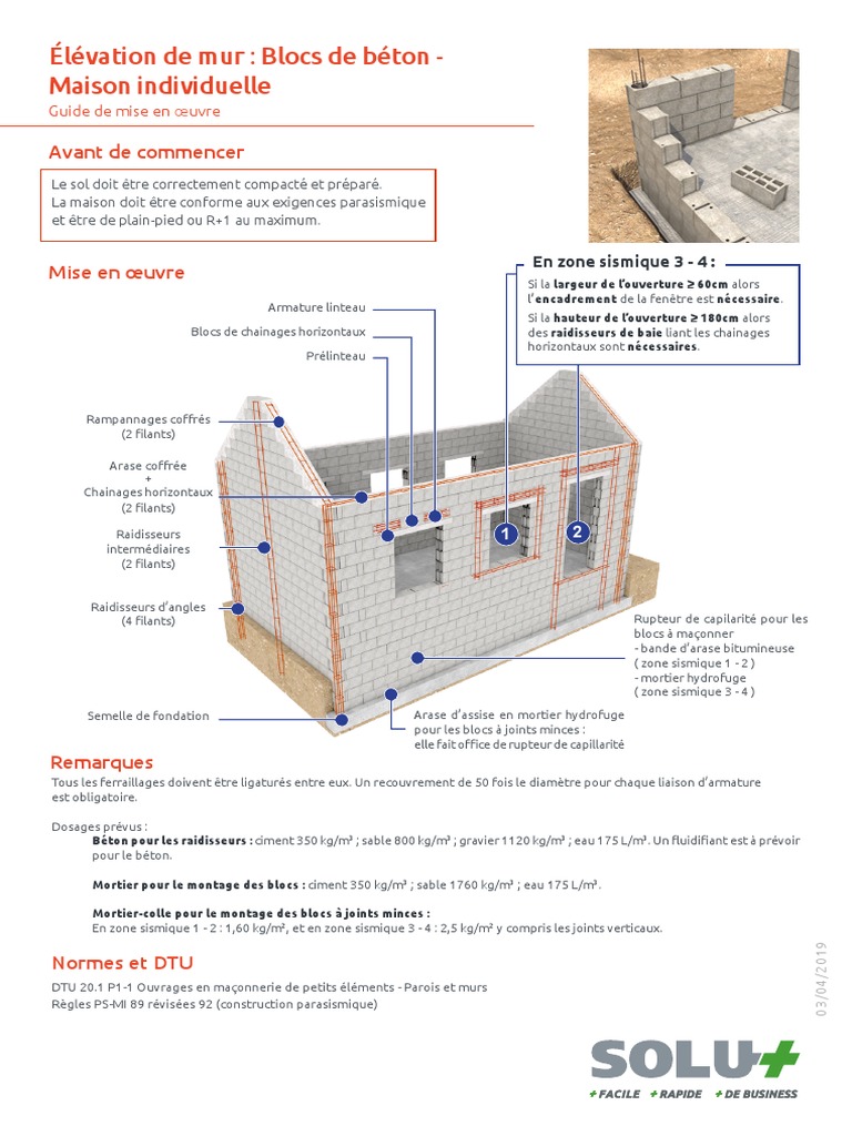 Construction parasismique en zone 3-4 | PDF | Mortier (matériau ...