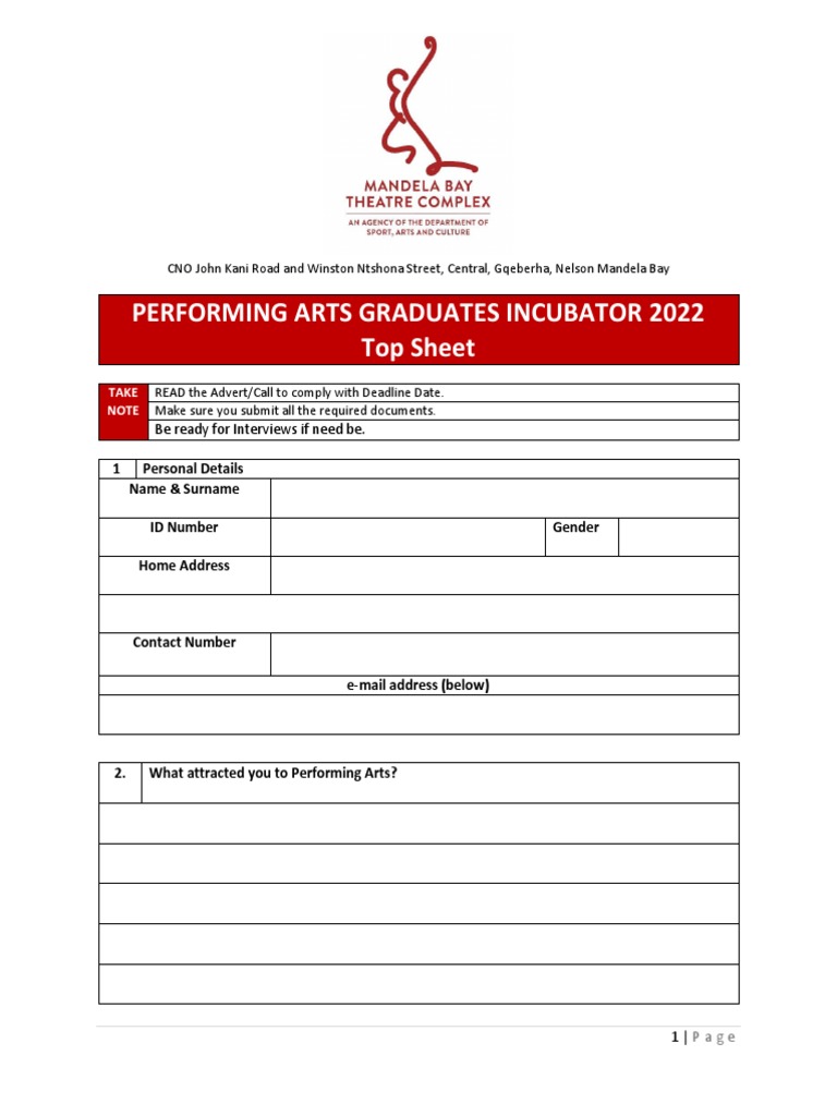 PAG Incubator Application Form | PDF