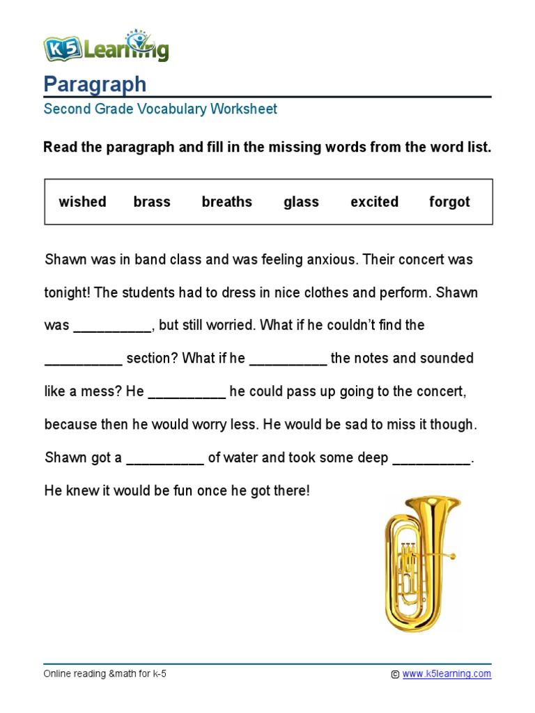 Grade 2 Paragraph Words 4 PDF