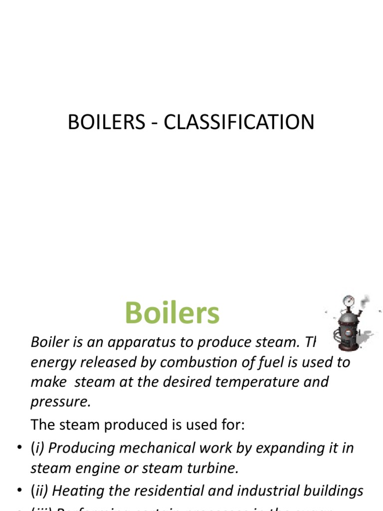 Boilers - Classification | PDF | Boiler | Steam
