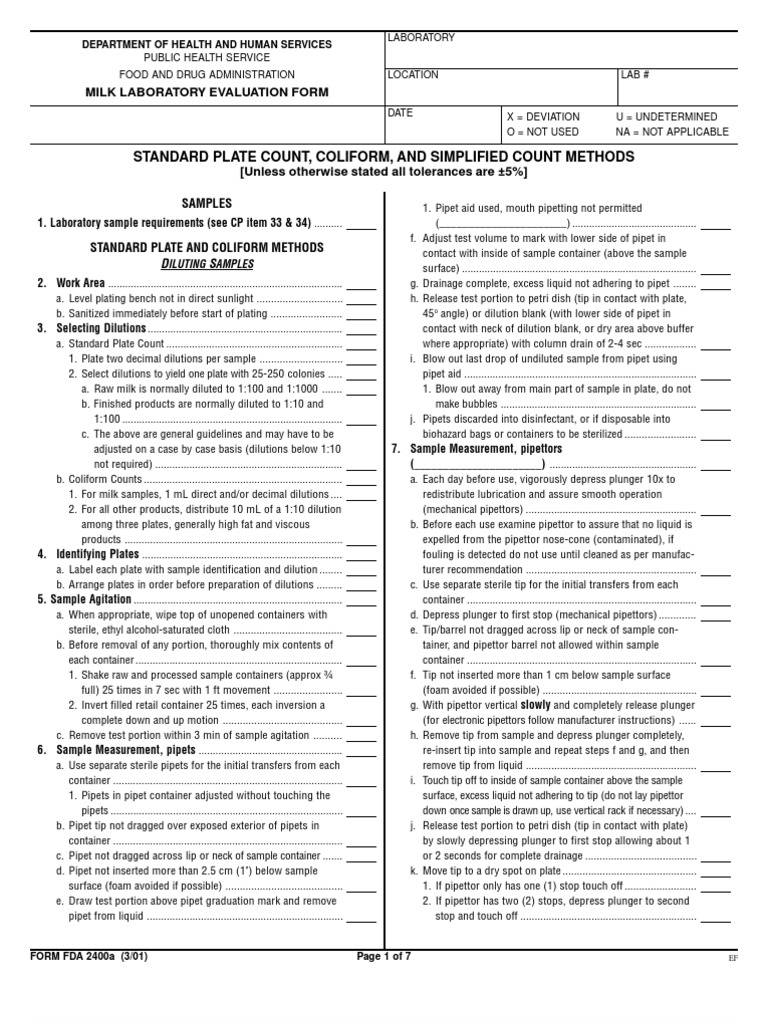 Standard Plate Count, Coliform, and Simplified Count Methods | PDF ...