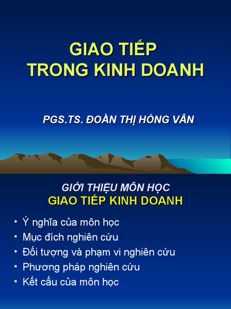 (123doc) - Bai-Giang-Giao-Tiep-Trong-Kinh-Doanh | PDF