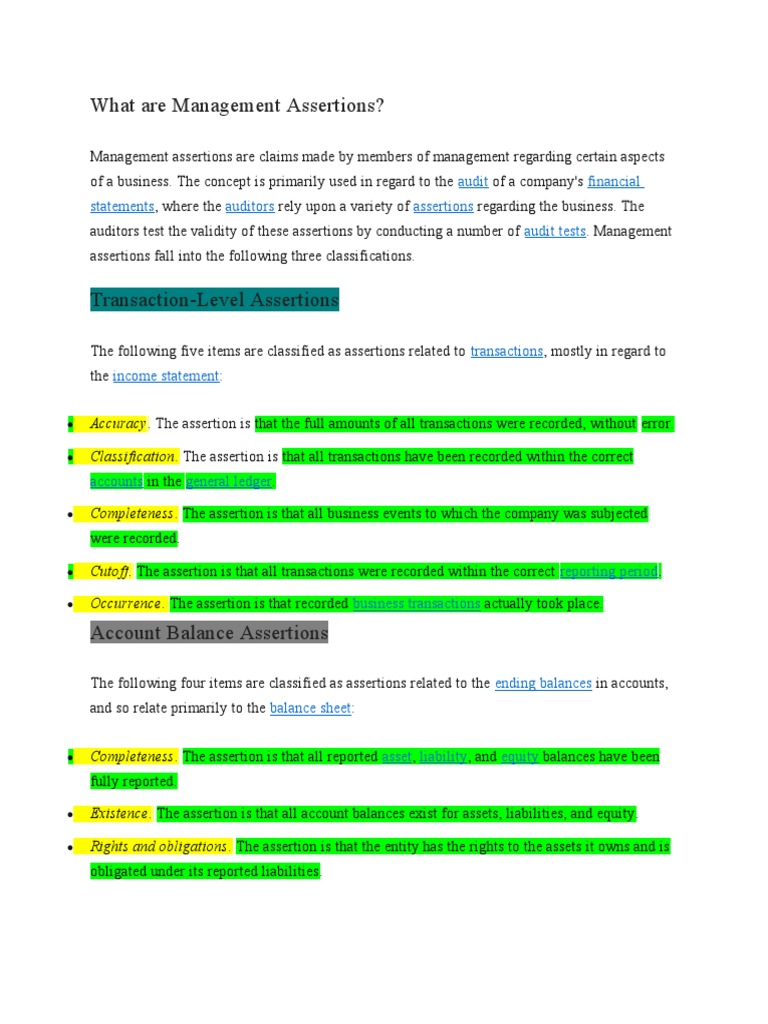 What Are Management Assertions?: Audit Financial Statements Auditors ...