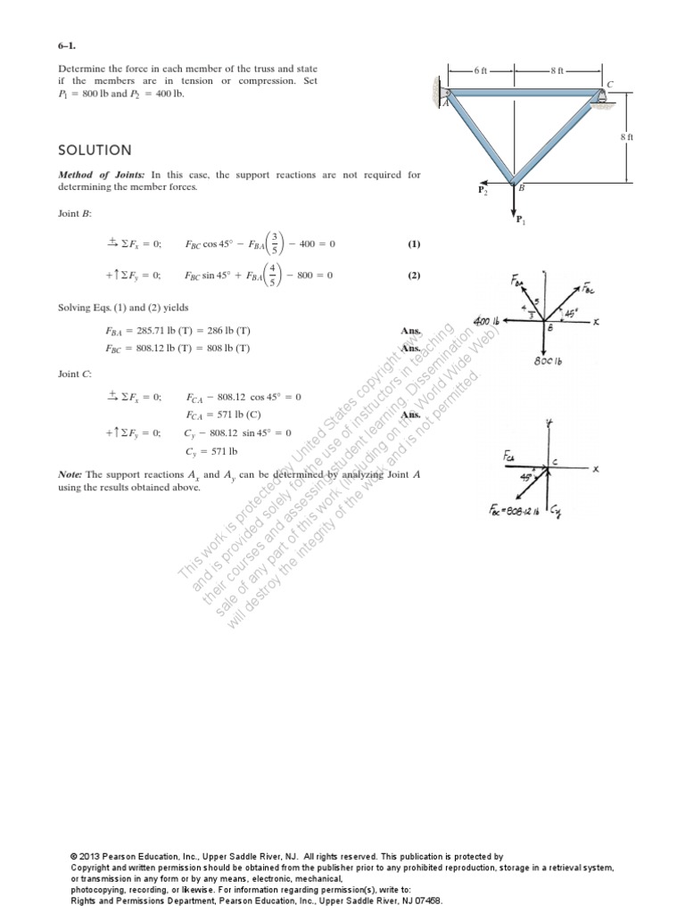Solution Manual Mechanics For Engineers Statics 13th Chapter 6 RC ... Solution Manual Mechanics For Engineers Statics 13th Chapter 6 RC ...