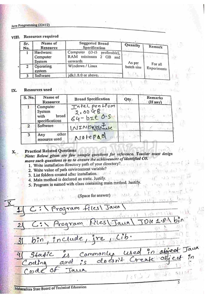 Java Programming Solved Manual | PDF