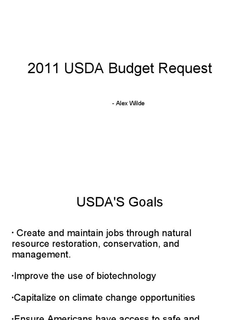 USDA 2011 Budget: Jobs & Nutrition Focus | PDF | Wellness