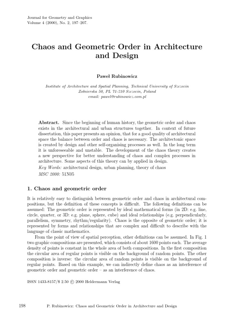 Chaos and Order in Architectural Design | PDF | Automata Theory | Chaos ...