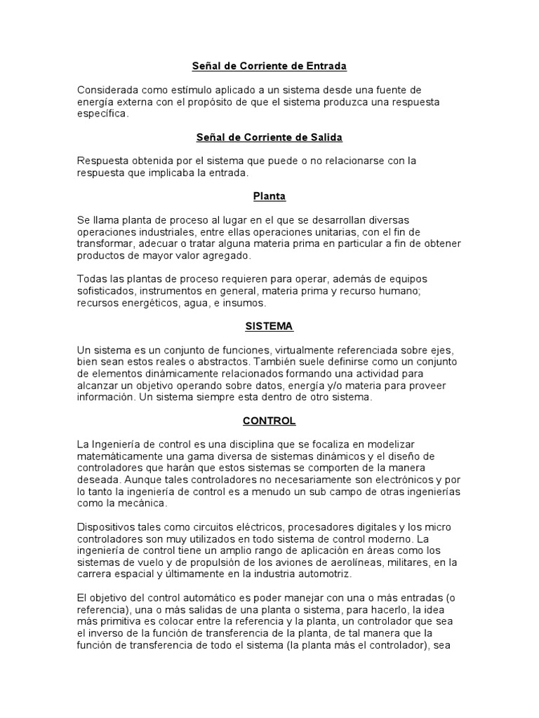 Conceptos Basicos de Control 1 | PDF | Ingeniería de control | Sistema ...