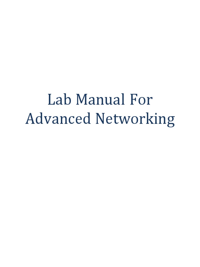 Advanced Networking Lab Manual | PDF | I Pv6 | Ip Address