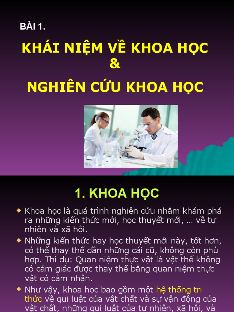 Bài 1 - Khái Niệm Về Kh & Nckh | PDF