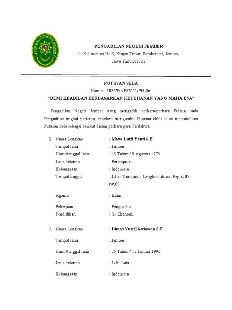 Putusan Sela Revisi | PDF