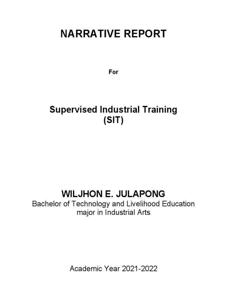 Narrative Report Front Page | PDF