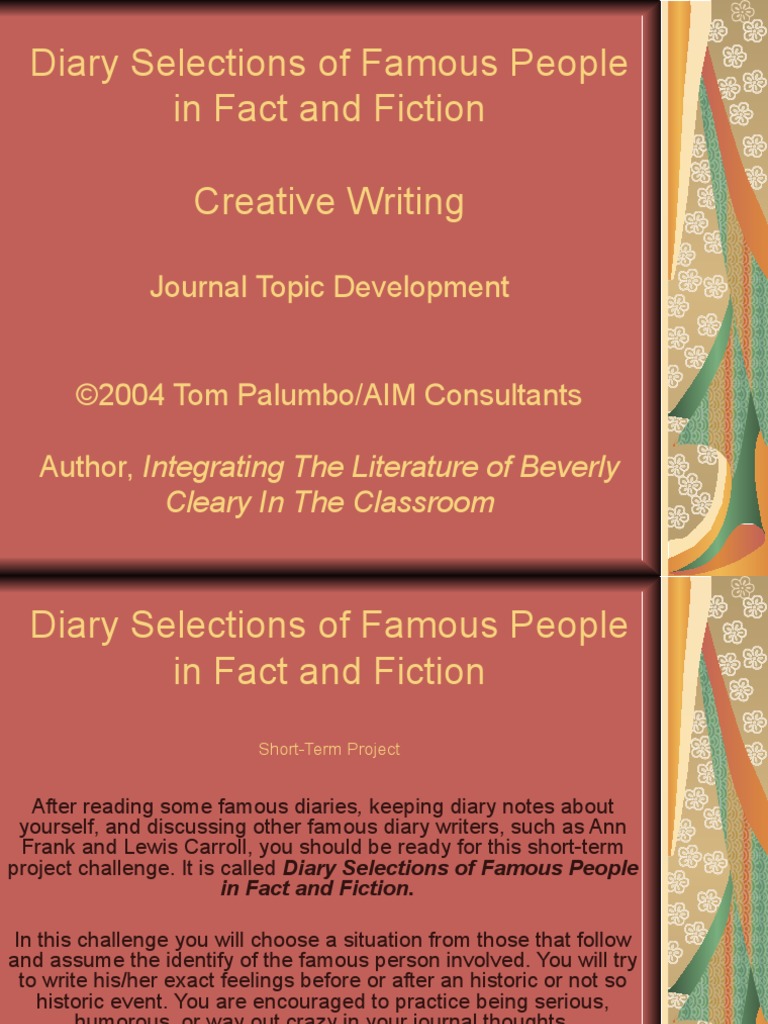 Diary Selections of Famous People | PDF | Teachers | Curriculum
