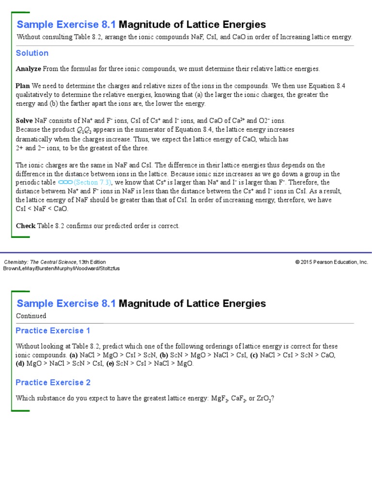 CHEM 107 CH8 Worked Examples | PDF | Ion | Chemical Bond