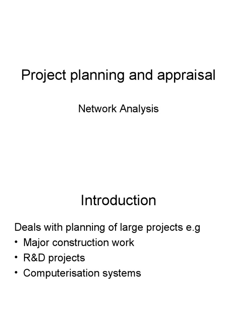 Project Planning and Appraisal: Network Analysis | PDF | Systems ...