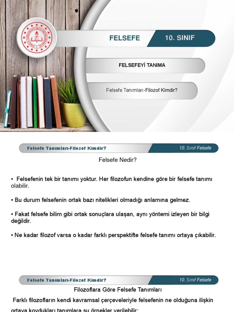 Felsefe: 10. SINIF | PDF