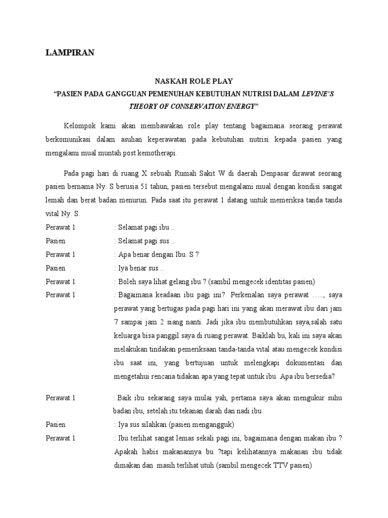 LAMPIRAN - NASKAH - ROLE - PLAY Dokumentasi Keperawatan-1 | PDF