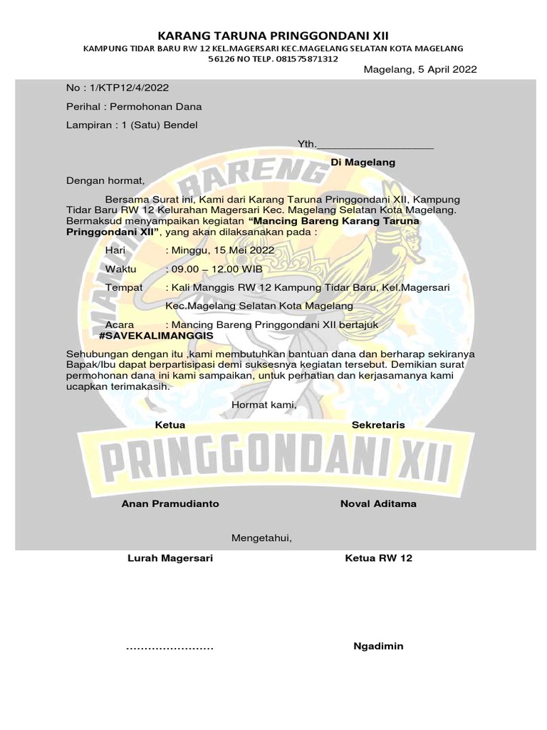 Proposal Kegiatan Mancing Fix Tenan | PDF
