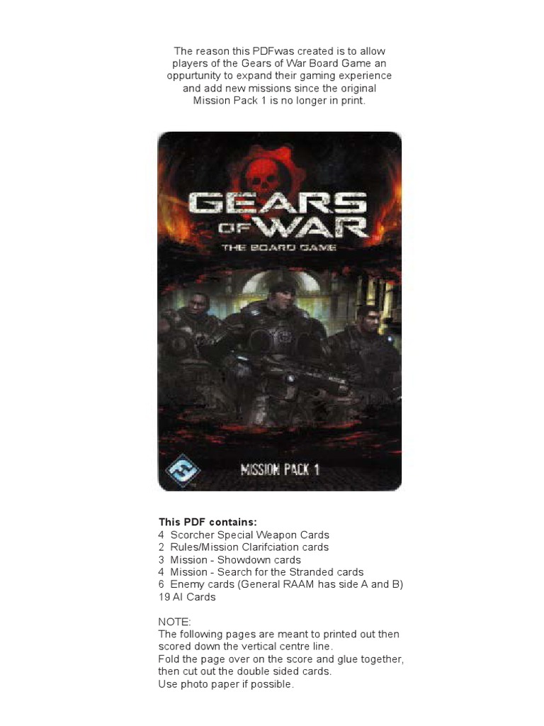 Gears of War - Mission Pack 1 A4 | PDF