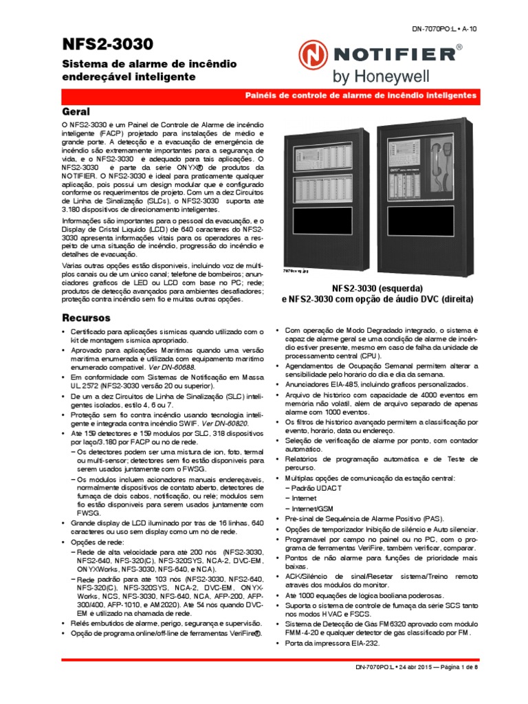 Painel NFS-3030 - NOTIFIER | PDF | Rede de computadores | Internet