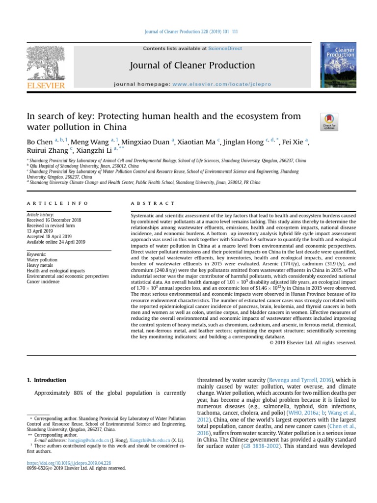 Journal of Cleaner Production | PDF | Water Pollution | Eutrophication