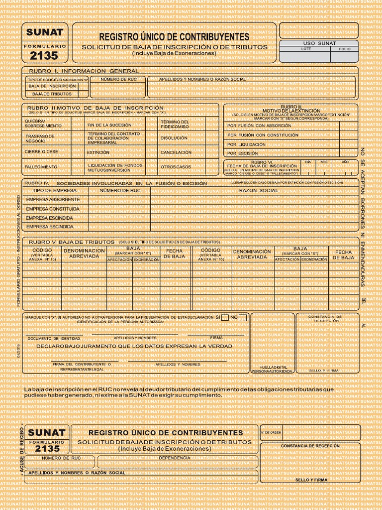 Formulario 2135 SUNAT | PDF