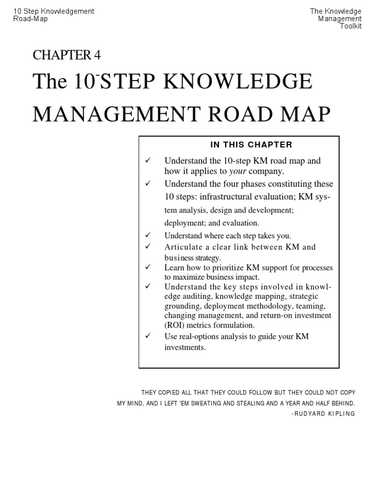 The 10 Step KM Roadmap | PDF | Strategic Management | Business