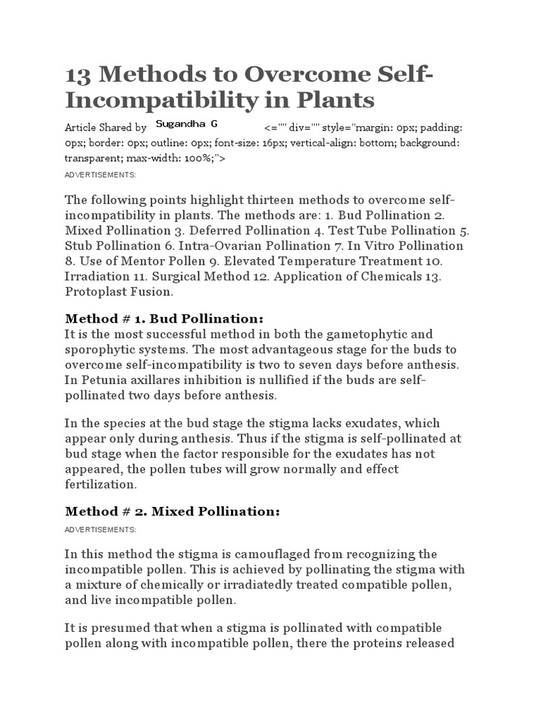 13 Methods To Overcome Self-Incompatibility in Plants: Method # 1. Bud ...
