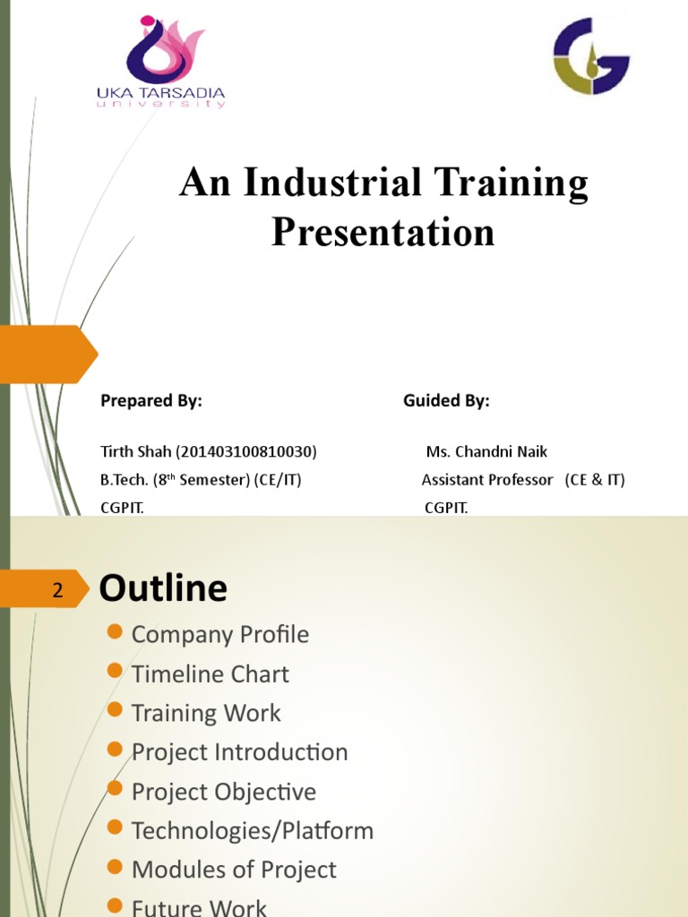 An Industrial Training Presentation: Prepared By: Guided by | PDF ...