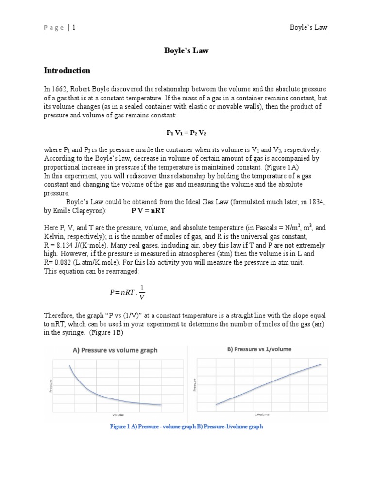 11 Boyles Law LABSu2020 Online Version | PDF | Gases | Temperature