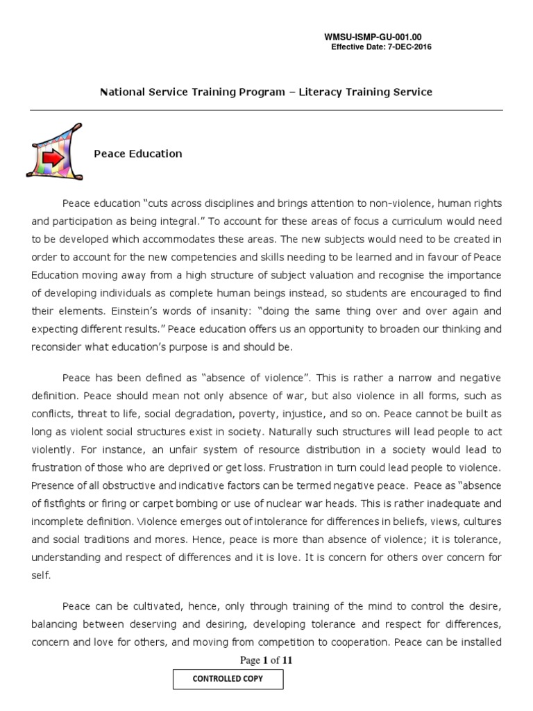National Service Training Program - Literacy Training Service | PDF ...