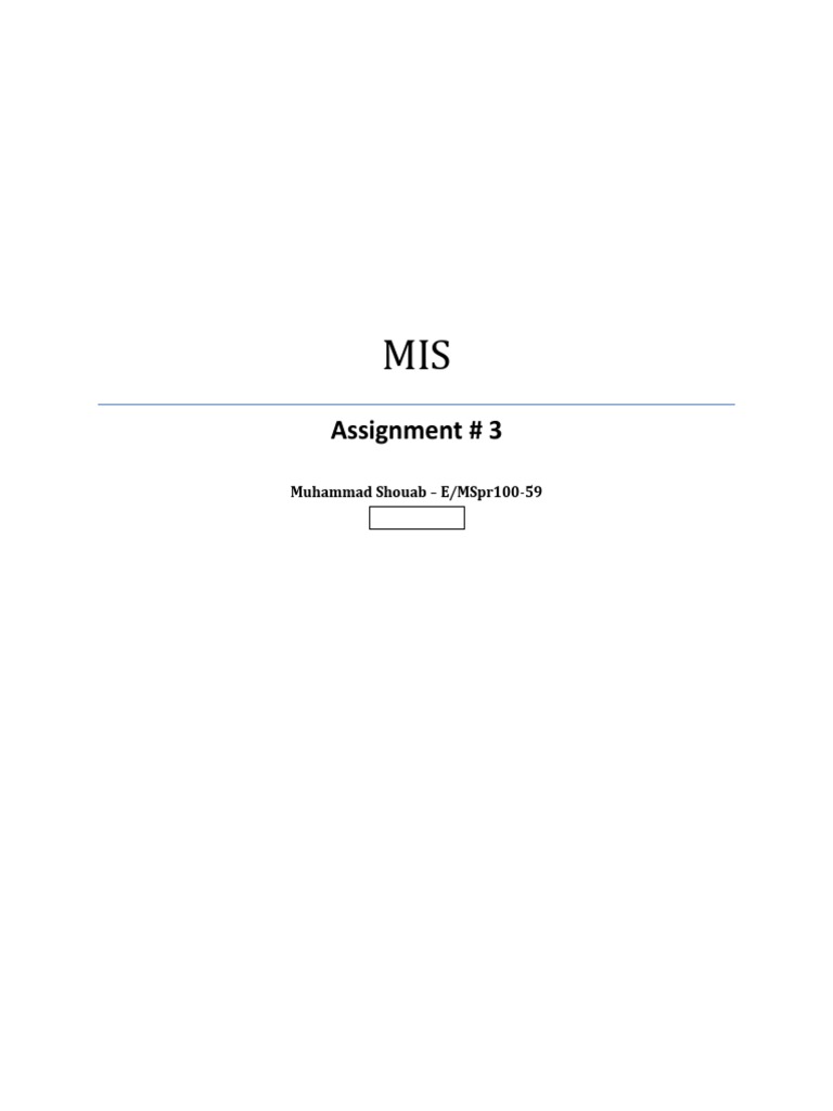 MIS Assignment 3 | PDF | Information Security | Information