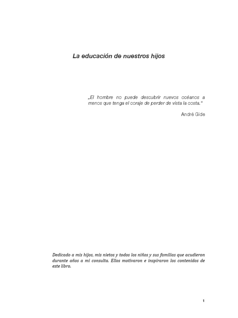 La Educación De Nuestros Hijos Pdf