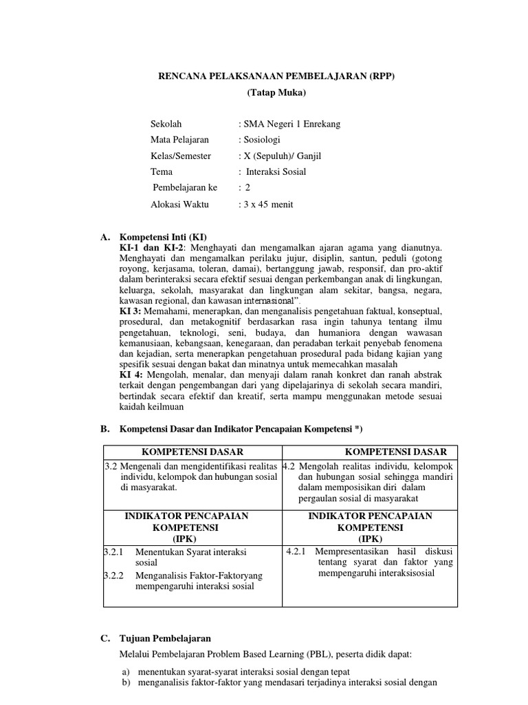 RPP PBL | PDF | Sains & Matematika
