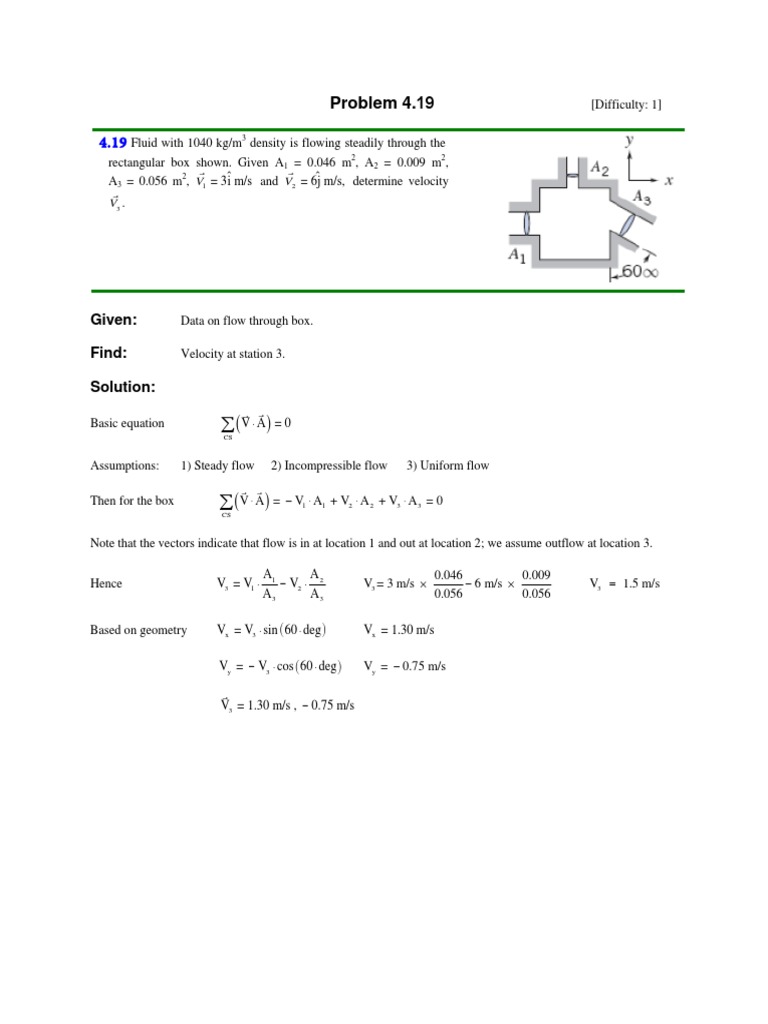 Problem 4.19: Given: Find: Solution | PDF