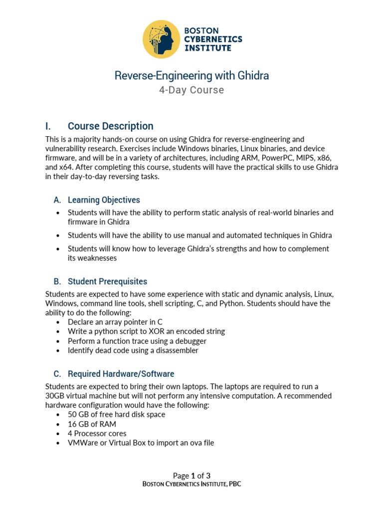 Ghidra Reverse-Engineering Course | PDF | Linux | Microsoft Windows