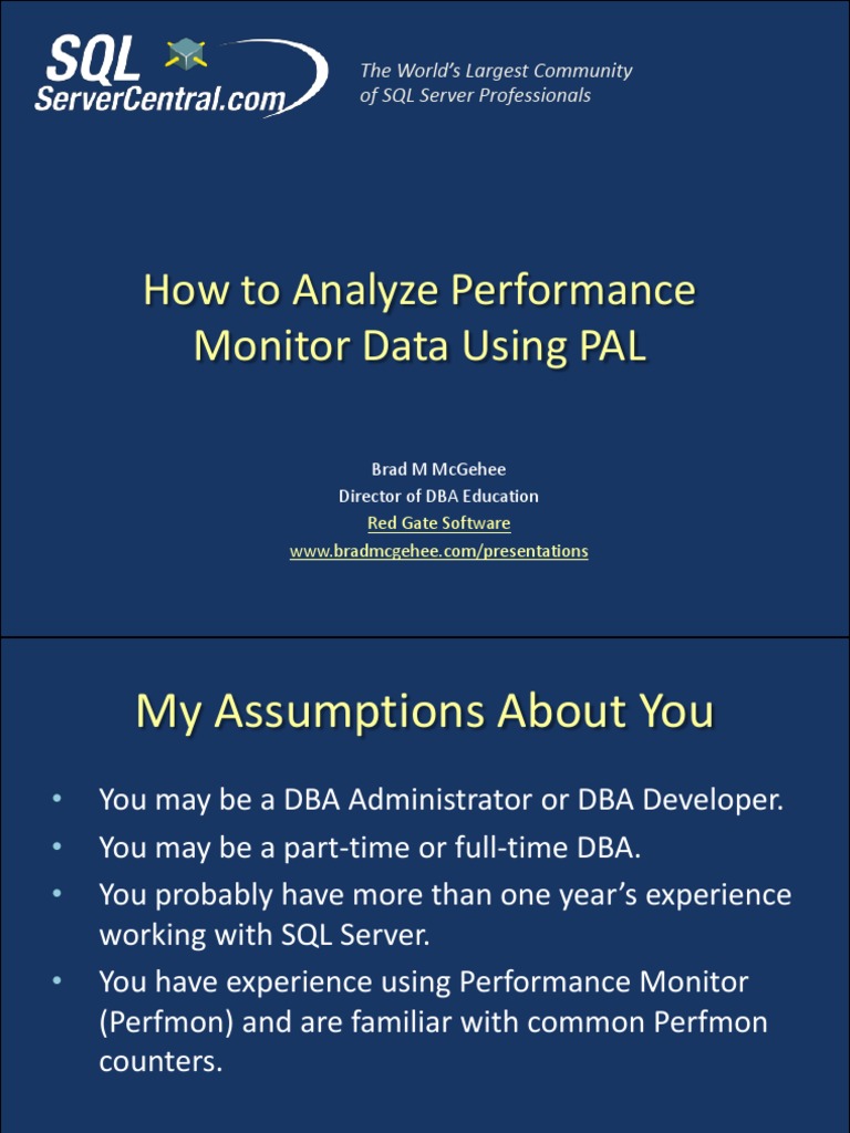 How To Analyze Performance Monitor Data Using PAL SQL Connections | PDF | Microsoft Sql Server ...