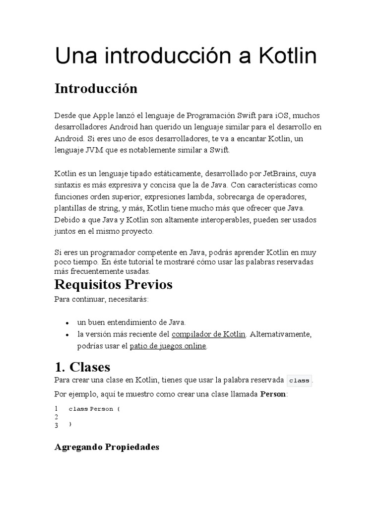 Sintaxis de Kotlin | PDF