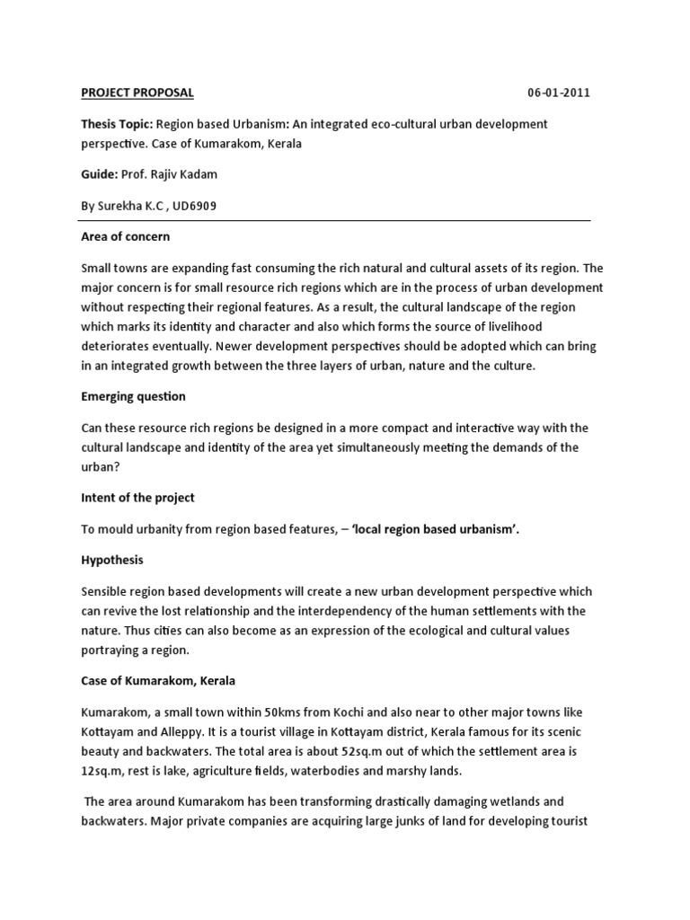 Project Proposal | PDF | Kerala | Landscape