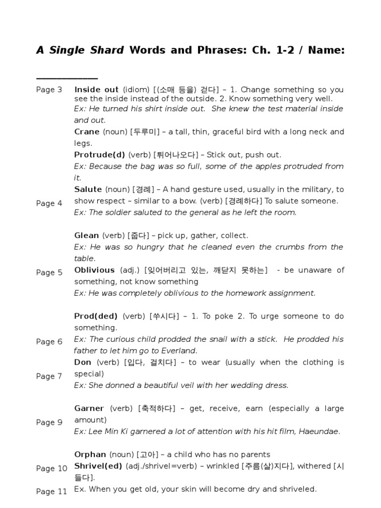 A Single Shard Words and Phrases 1-2 | PDF | Grammar | Linguistic ...