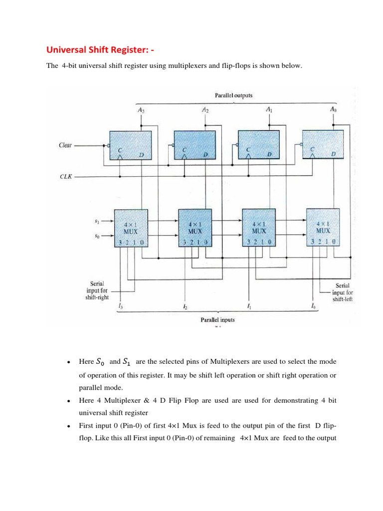 Universal Shift Register | PDF | Digital Electronics | Electrical Circuits